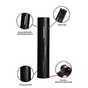 Hisip Electric Wine Opener, Battery Wine Bottle Opener Contains Beer Opener Wine Gift Set Automatic Corkscrew Electric Potable for Home Bar