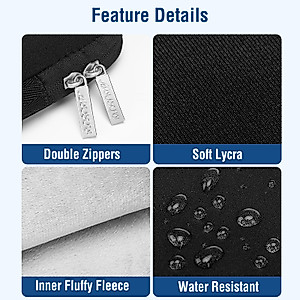 MOSISO Laptop Sleeve Compatible with MacBook Air/Pro, 13-13.3 inch Notebook, Compatible with MacBook Pro 14 inch 2023-2021 A2779 M2 A2442 M1, Neoprene Bag with Small Case, Black