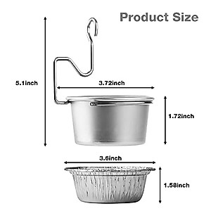 REOIUAO Grease Cup with Clip for Char-Broil/Kenmore Outdoor Grills and Other Similar Grills,Grease Bucket with Disposable Foil Liners (10 Pack)