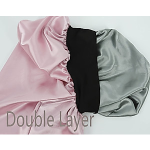 SENGTERM Kids Long Satin Bonnet Girls Sleeping Cap Braids Bonnet for Long Curly Hair