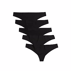 GAP Womens 5-pack No Show Thong Underpants Underwear, True Black, XX-Large US