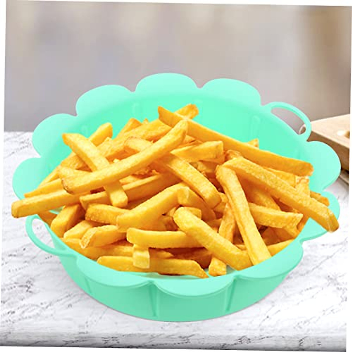 HEMOTON Air Fryer Pan Perforated Baking Sheet Toaster Oven Toaster Oven Pans Air Fryer Silicone Liner Oven Pot Air Fryer Silicone Basket Air Fryer Liner Washable Air Fryer Mat Silicone Pot