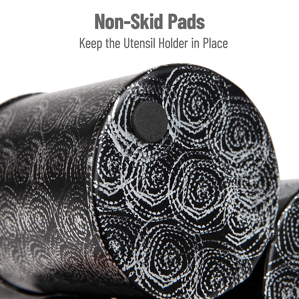 Mind Reader 3-Compartment Caddy Utensil Holder, Black