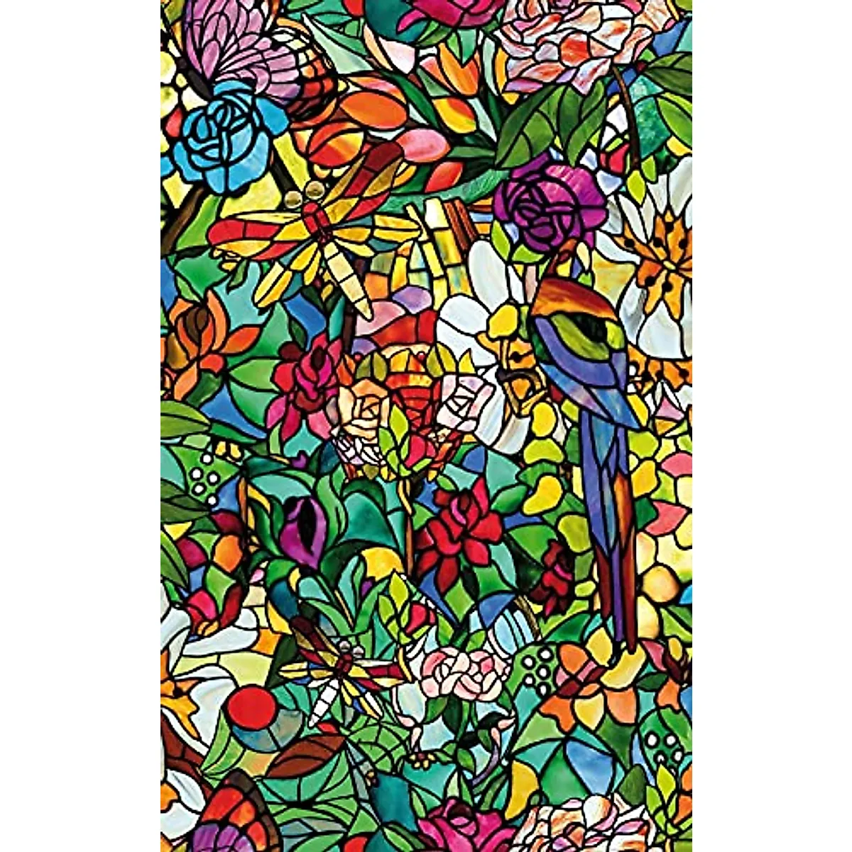 d-c-fix Window Privacy Film Tulia Stained Glass Self-Adhesive Two Way Day and Night Decorative Vinyl Covering for Home Door Bathroom Decal Sticker 17.7" x 78.7"