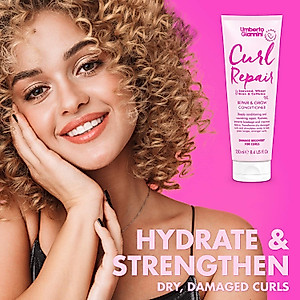 Umberto Giannini Curl Repair Conditioner, Vegan & Cruelty Free Repair & Growth Formula with Seaweed, Wheat Bran & Caffeine, 250 ml