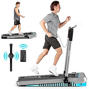 Eisenlink 2 in 1 Foldable Treadmill Under Desk for Home with Manual Incline, APP Control Portable Treadmill Quiet for Small Space Workstation 300 lbs Weight Capacity, Installation-Free 3.0 MPH