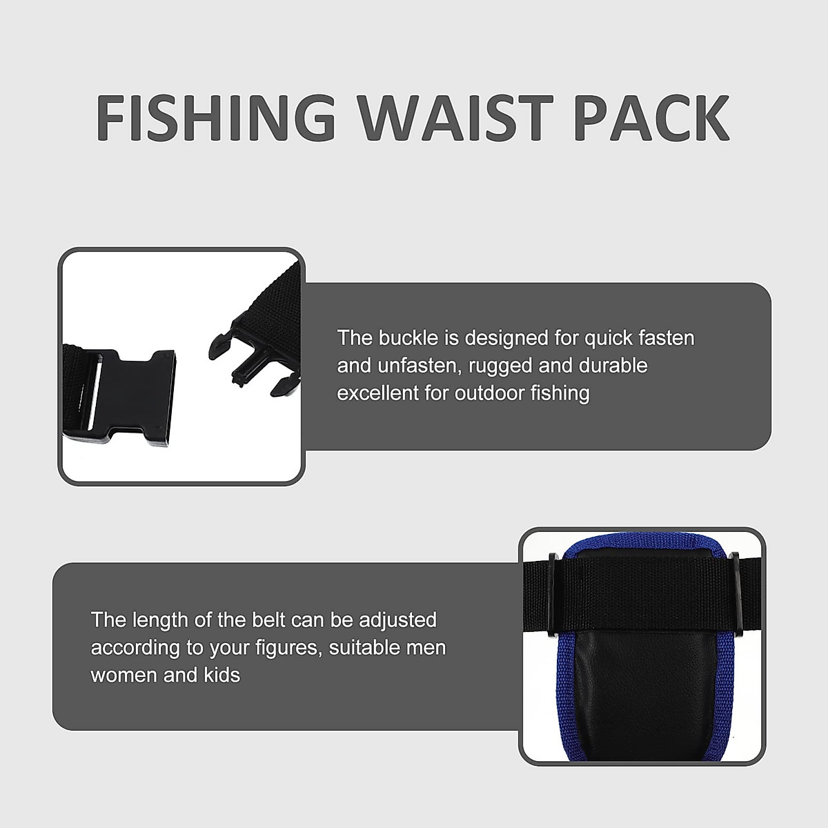 BESPORTBLE Fishing Belt Waist Support Fishing Rod Holder Leash Holder Fishing Holding Belt Fishing Pole Waist Holder Belt Holder Fishing Wading Belt with Hook Polyester Belly Top