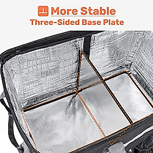 Insulated Food Delivery Bag with 4 Cup Holders, Large Warm & Cooler Shipping Bag, Catering Thermal Bag for Cold and Hot Food Transport, Grocery Bags for Pizza Delivery, Beverages, Uber Eat, Camping