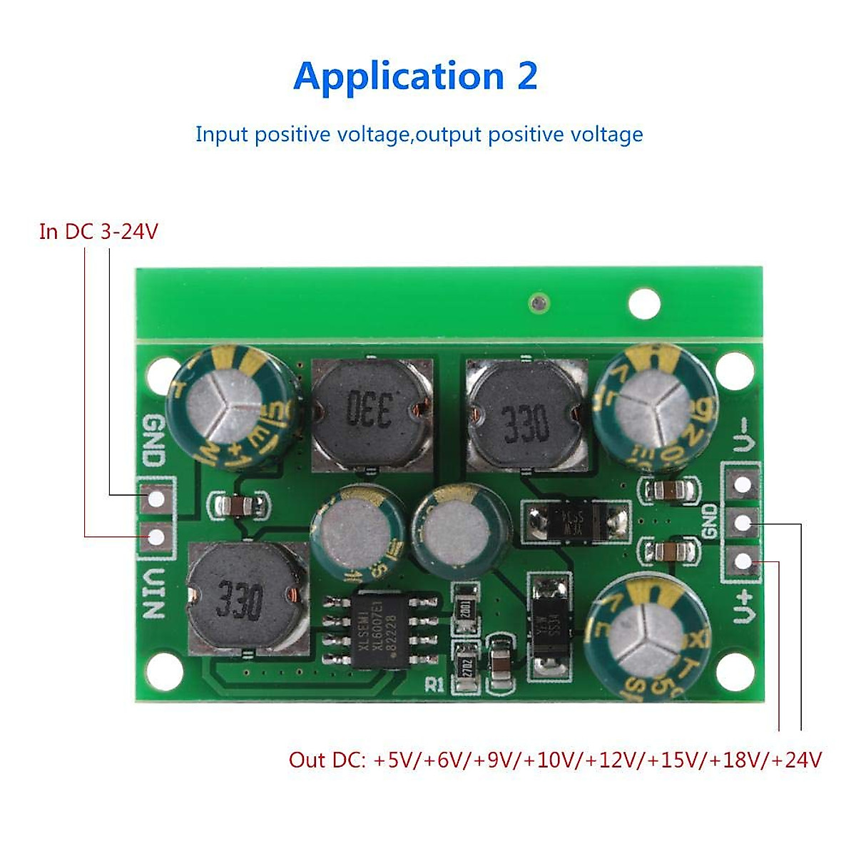 DC-DC Boost Voltage Converter Positive Negative Output Module Power Regulator Volts Transformer Board Output Voltage ±12VDC