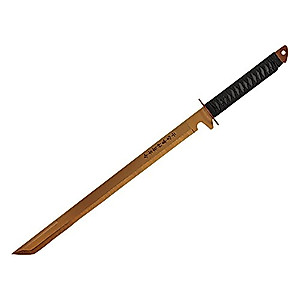 Wartech K1020-61-GD 440 Stainless Steel Full Tang Blade Ninja Hunting Machete Sword with Sheath, 27", Gold