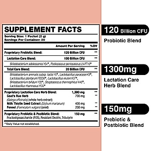 Funermy Postpartum Probiotics Lactation Supplements - Postnatal Probiotics Lactation Support for Gut and Digestive Health, Postnatal Vitamins for Breastfeeding Moms, 40 Packets (Pack of 2)