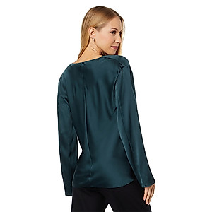 Vince Womens Cowl Nk L/S Blouse Shirt, Azure Onyx, XX-Small US