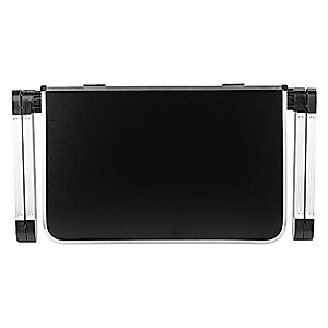 Folding Laptop Tray Desk for Bed, Height and Angle Adjustable Aluminum Alloy Laptop Stand Folding Breakfast Tray for Couch Sofa Floor (Black)