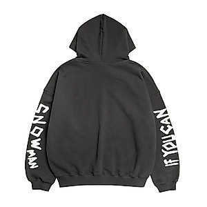 Cactus Pack Closed on Sunny Hooded 3D Letter Print Hip Hop Casual Oversized Sweatshirts Graffiti Hoodies Grey