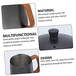 FELTECHELECTR 1pc Hand Pour Coffee Pot Coffee Brewer Manual Espresso Maker Gooseneck Kettle Stovetop Thermal Coffee Maker Mini Water Kettle Vintage Boil Water Pot Black