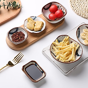 MOSYONE Soy Sauce Dish, Dipping Sauce dishes set of 6 - Elevate Your Dining Experience with Small Bowls for Side Dishes, Sushi, Tomato Sauce, Vinegar, Salad Dressing, Soy Spices and Dessert