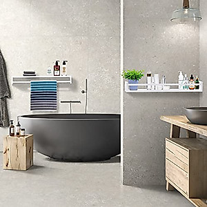 AZSKY Nursery Room Shelves 36 Inch White Floating Bookshelves for Kids Wall Mounted Wood Floating Book Shelf and Picture Ledge for Frames Living Room Decorative Organizer Set of 2