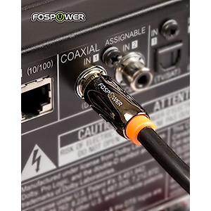 FosPower (3FT - 2 Pack Digital Audio Coaxial Cable [24K Gold Plated Connectors] Premium S/PDIF RCA Male to RCA Male for Home Theater, HDTV, Subwoofer, Hi-Fi Systems