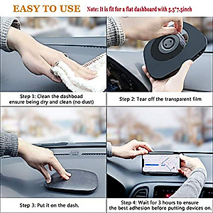 Car Phone Holder Mount, Dashboard Phone Holder for Car, Bosynoy Clamshell Cell Phone Holder Stand, Anti-Slip Silicone Pad Mat Vehicle GPS Mount Compatible with iPhone, Galaxy and All Smartphones-Black
