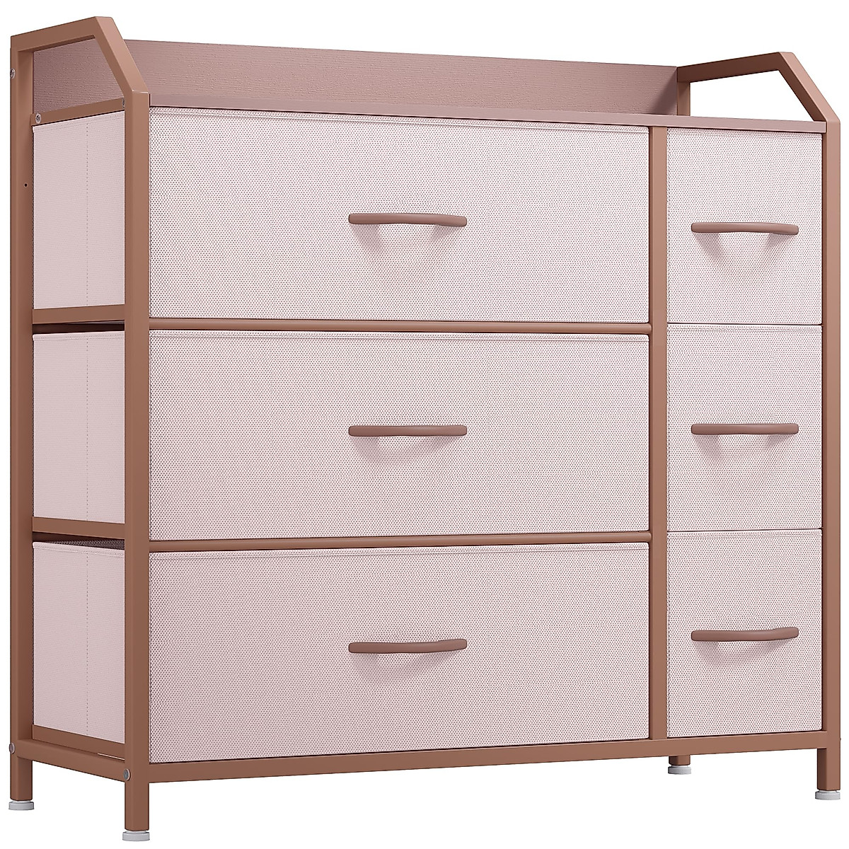 YITAHOME Dresser with 6 Drawers - Fabric Storage Tower, Organizer Unit for Bedroom, Living Room, Hallway, Closets (Rose Gold)