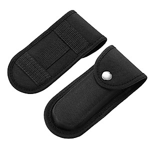 Nylon Pocket Knife Sheath, 5''-5.5'' Multitool Pouch, Folding Knife Belt Sheath with Snap Closure and Horizontal or Vertical Carry Belt Loop, Multitool Case for Outdoor or Daily Use, Larger Size
