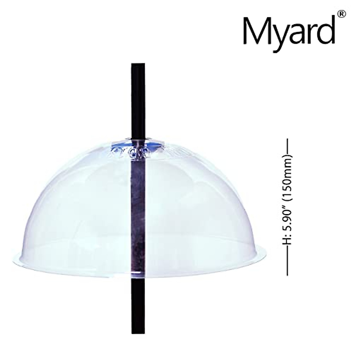 Myard 13 Inches Solid Clear PC Wobbly Squirrel Proof Baffle Deflector for Bird Feeder, Fit up 1.5 Inches Pole / Post