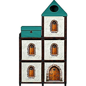 OneSpace 1 Recycled Paper Fantasy Fort Kids Storage Unit, Green and Brown