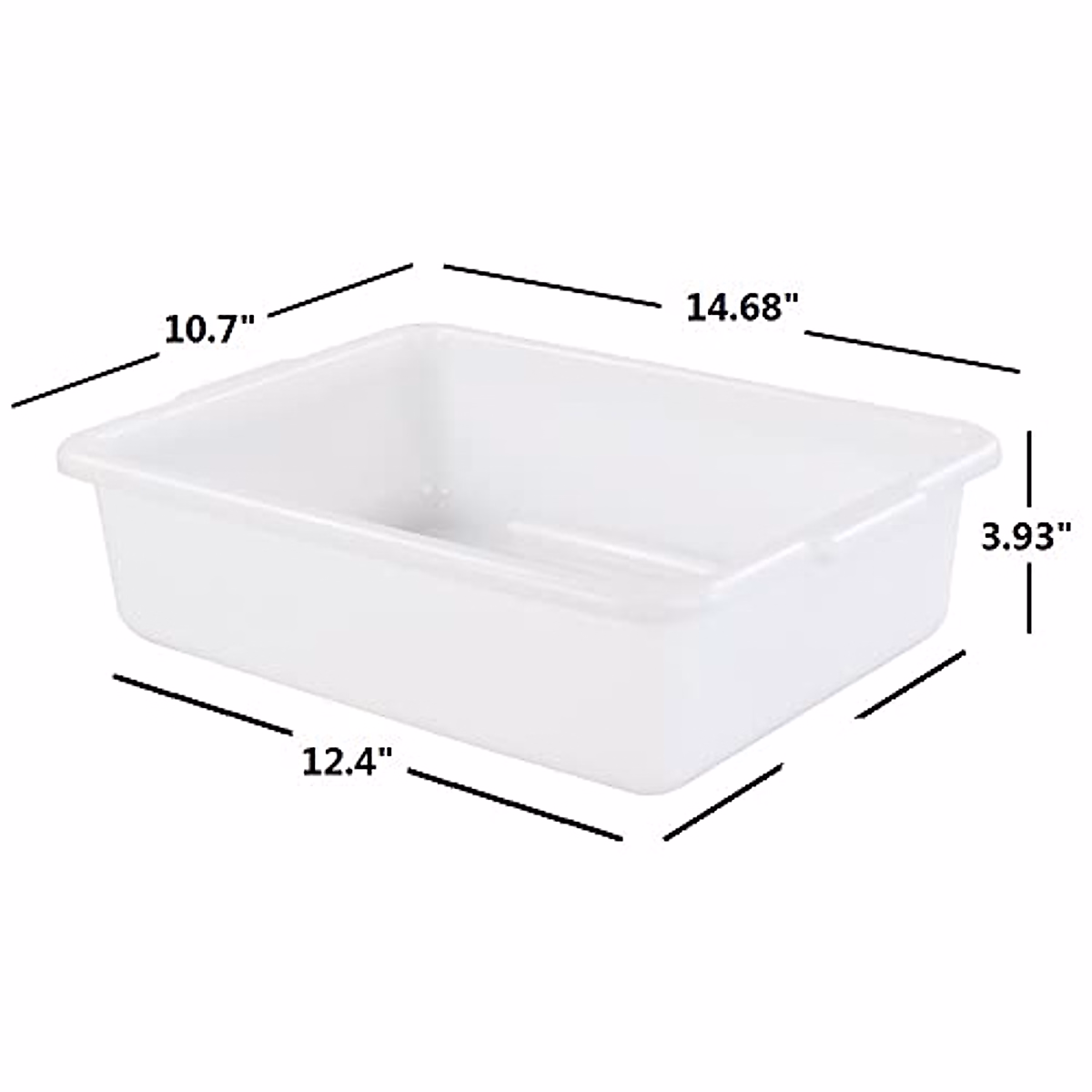 Yubine 4 Pack Small Commercial Bus Tubs, 8 L Utility Bus Tote Box, F