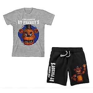 Bioworld Five Nights At Freddy's Freddy Fazbear Boy's Short Sleeve Shirt & Lounge Shorts Combo Set-XXL