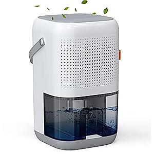 Dehumidifiers for Bedroom - Small Dehumidifier with drain hose 1450ml/49oz - with 2 Modes - 7 Colors LED Light-Auto Shut Off - Ultra Quiet Below 40 dB for 250 sq ft(Hose not included)