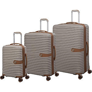 it luggage Encompass 31" Hardside Checked 8 Wheel Expandable Spinner, Beige and Brown