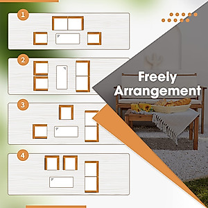 Devoko Patio Furniture 4 Piece Acacia Wood Outdoor Conversation Sofa Set with Table & Cushions Porch Chairs for Garden, Deck, Backyard, Beige