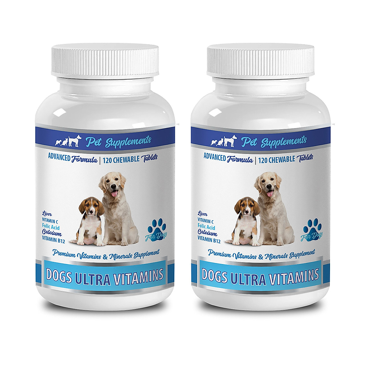 PET SUPPLEMENTS Dogs Joint Support - Ultra Vitamins for Dogs - Chews - Powerful Formula - Mineral Complex - Dog Vitamins for Hip and Joint - 180 Treats (2 Bottles)