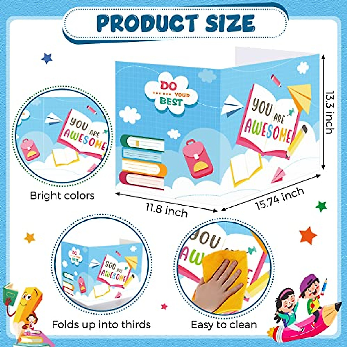 Zhehao 24 Pack Privacy Boards for Student Desks Cardboard Privacy Dividers for Desks Classroom Privacy Folders Screen Partition Trifold Table Desk Divider Bulk for School Home Study Test