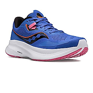 Saucony Women's Guide 15 Sneaker, Blue Raz/Zest, 7