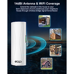 Point to Point Wireless Bridge Outdoor,5.8G 100Mbps WiFi Bridges with 14dBi Antenna 3KM Starlink WiFi Extender with Ethernet Port for Starlink and Home Internet Network Extension 2-Pack