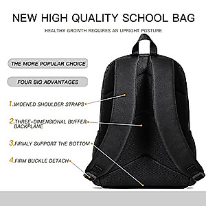 COZON Big V Letter Backpack 17 Inch 3D Printed Aesthetic Casual Travel Bags Breathable Portable Lightweight Large Capacity Daypack Unisex