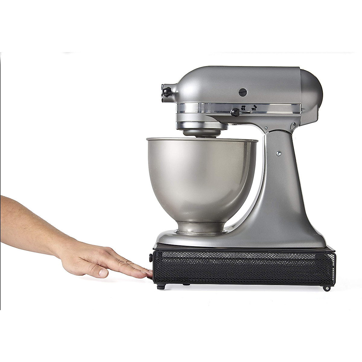 Nifty Appliance Rolling Drawer – White Open Mesh, Office or Home Kitchen Counter Organizer, Non-Slip Mat Top for Coffee Maker, Stand Mixer, Blender, Toaster