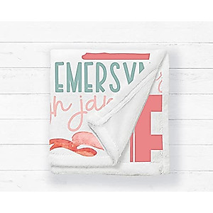 Monogram Junkie Personalized Baby Blanket for Girls with Name | Floral Custom Baby Blanket | Baby Girl Name Blanket | Beautiful Blush 30x40