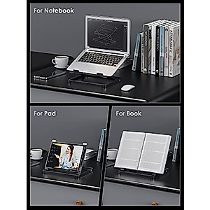 SEMIR Portable Laptop Stand, Ergonomic Notebook Stand, Adjustable Holder Riser, Aluminum Alloy Foldable Desk Stand, Compatible with MacBook , Dell , HP and More 10-15.6 "Laptops and Tablets (Black)