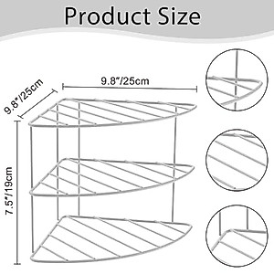 yaenoei 3-Tier Kitchen Details Corner Shelf Organizer | Cabinet & Countertop Storage | Plates | Cups | Bowls (2, White)