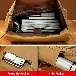 XINCADA Canvas Laptop Backpack Travel Backpack Rucksack for Men Women School College Bookbag Fits 15.6" Laptop Vintage Backpacks Daypack for Traveling Work School, Blue black