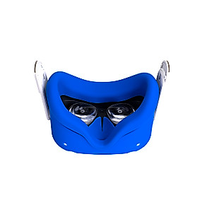 for Meta Quest 2 Accessories, Quest 2 Silicone face Cover, VR Shell Cover,Quest 2 Touch Controller Grips Cover,Protective Lens Cover,Halo Controller Protector (Blue)