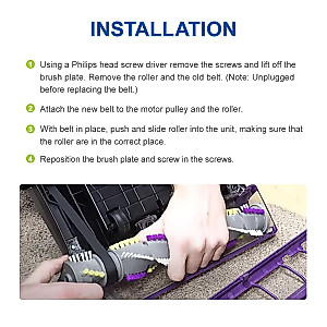 LANMU Replacement Belts Compatible with Bissell Models 2252, 2254, 22543, 2256, 2258, 2259, 2260, 2316, 2739, 1793, 1309 Powerlifter/CleanView Swivel Rewind Pet Vacuum (2-Pack)