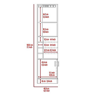 Tuhome Syrah Corner Bar Cabinet with 8 Wine Cubbies, 2 Cabinets, 2 Open Shelves, and Glass Rack, Dark Brown