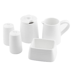 Tablecraft Pulito Collection 5.5 oz Sugar Jar with Lid, Melamine, Textured Finish, 4.5"