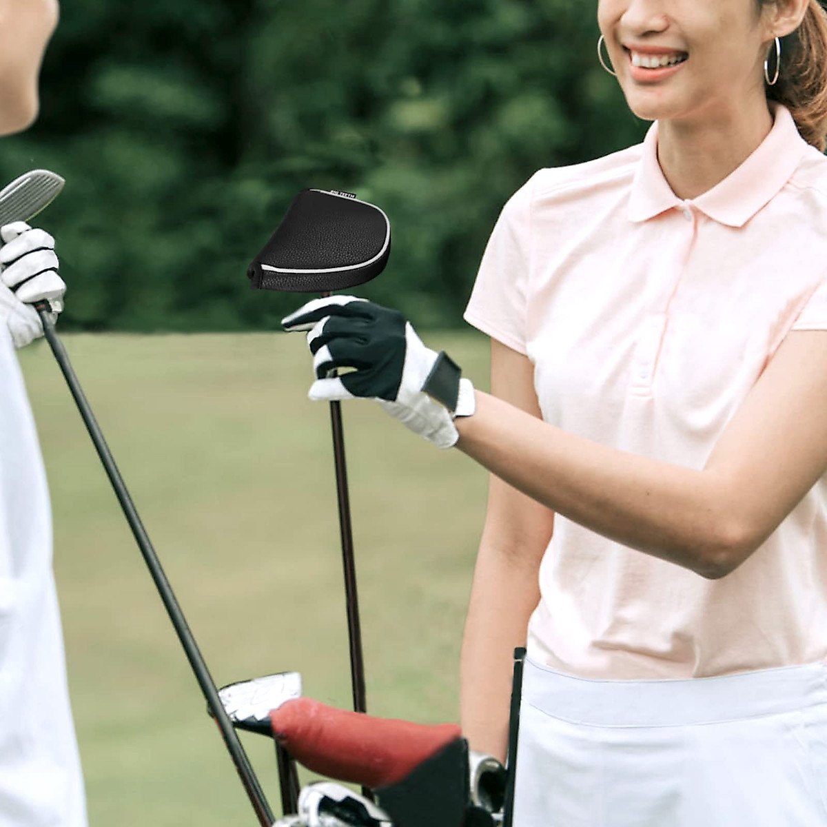 BIG TEETH Golf Mallet Putter Cover Headcover Club Protector Magnetic Closure DON'T FIT IRON MATERIAL PUTTER for Scotty Cameron Taylormade Odyssey 2 Ball Club (Black)