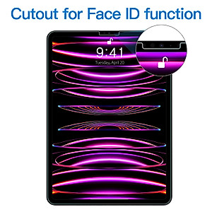 JETech Screen Protector for iPad Pro 11-Inch (2022/2021/2020/2018 Model), iPad Air 5/4 2022/2020 10.9-Inch, Face ID Compatible, Tempered Glass Film, 2-Pack