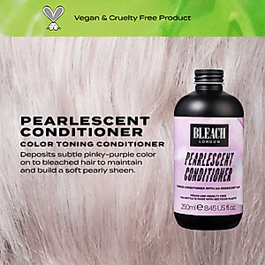 BLEACH LONDON Pearlescent Conditioner - Iridescent Hue Rinse, Color Toning and Preserving, Vegan, Cruelty Free, Daily Hair Nourishment, Color Depositing Formula, 8.45 fl oz