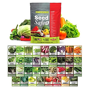 Survival Garden Heirloom Seeds, Victory Garden Seeds - 35 Varieties, 17,000+ Vegetable and Fruit Seeds for Planting Great Emergency Preparedness Items and Bugout Bag Supplies Gear by Gardeners Basics